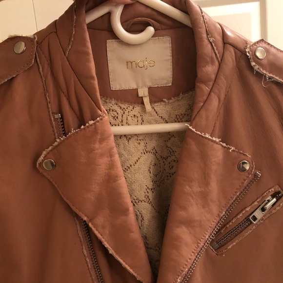 Maje | Jackets & Coats | Maje Genuine Leather Jacket | Poshmark